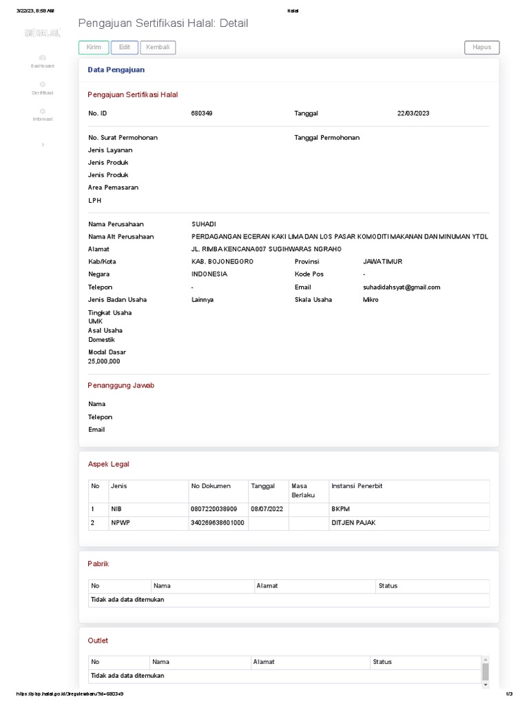 AWAL AJUAN SERTIFIKASI Halal | PDF