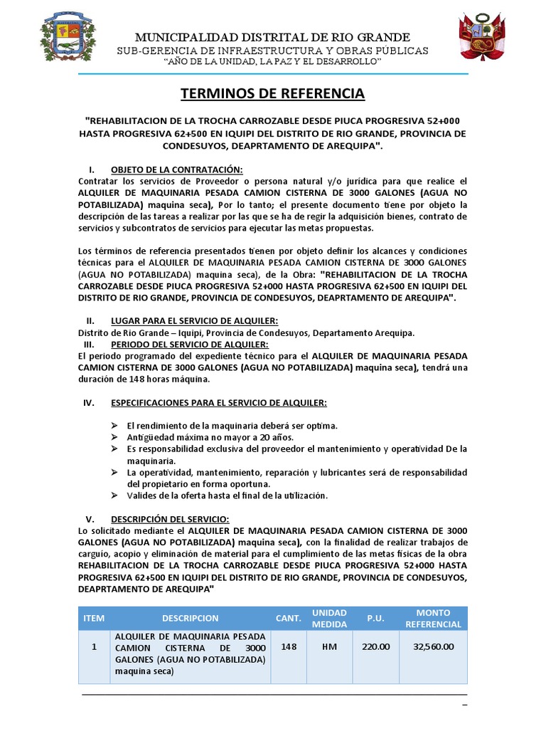 TDR Volquete Cisterna | PDF