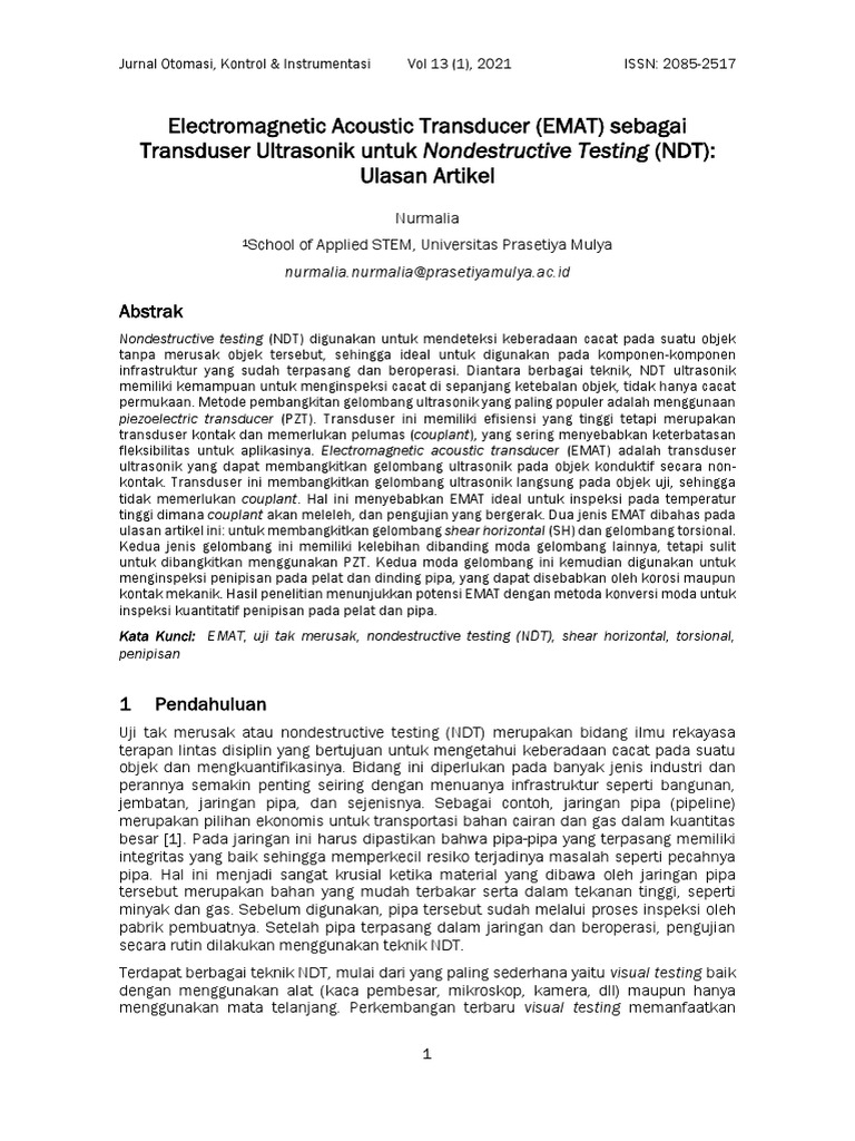 EMAT Ultrasonic Testing | PDF