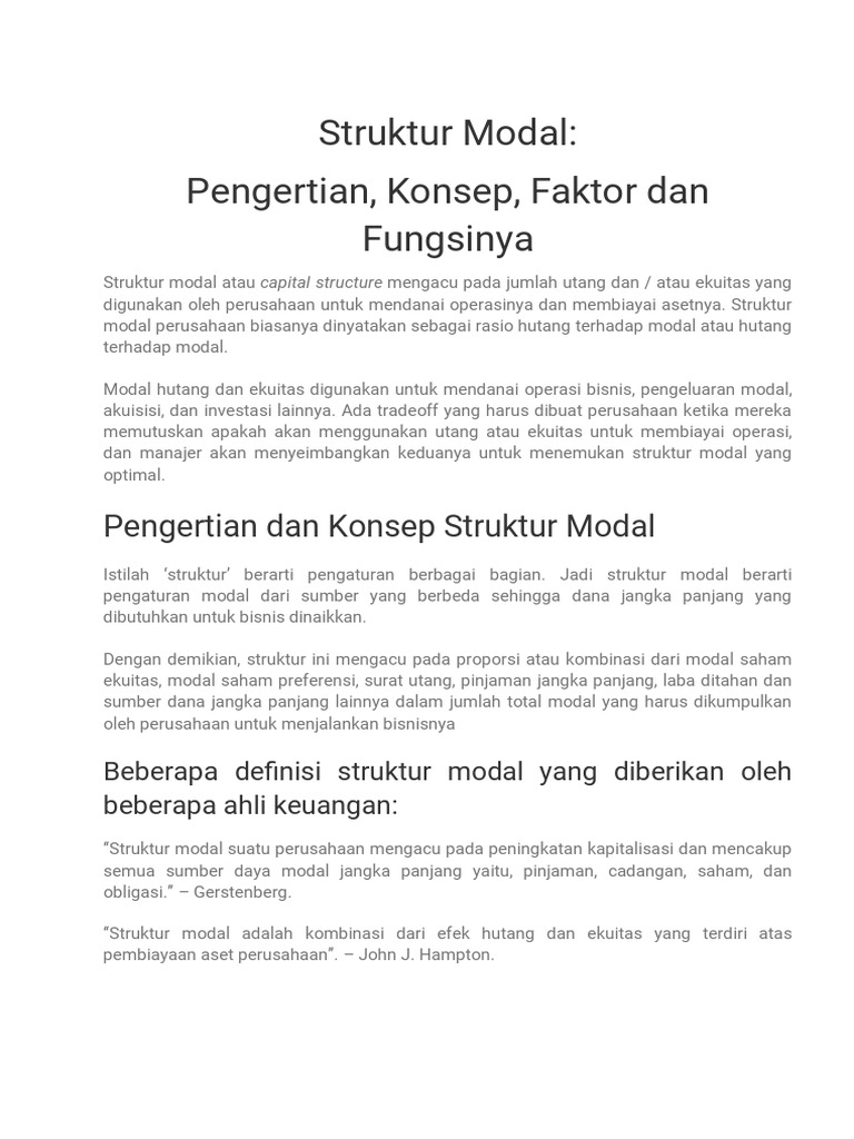 Struktur Modal | PDF