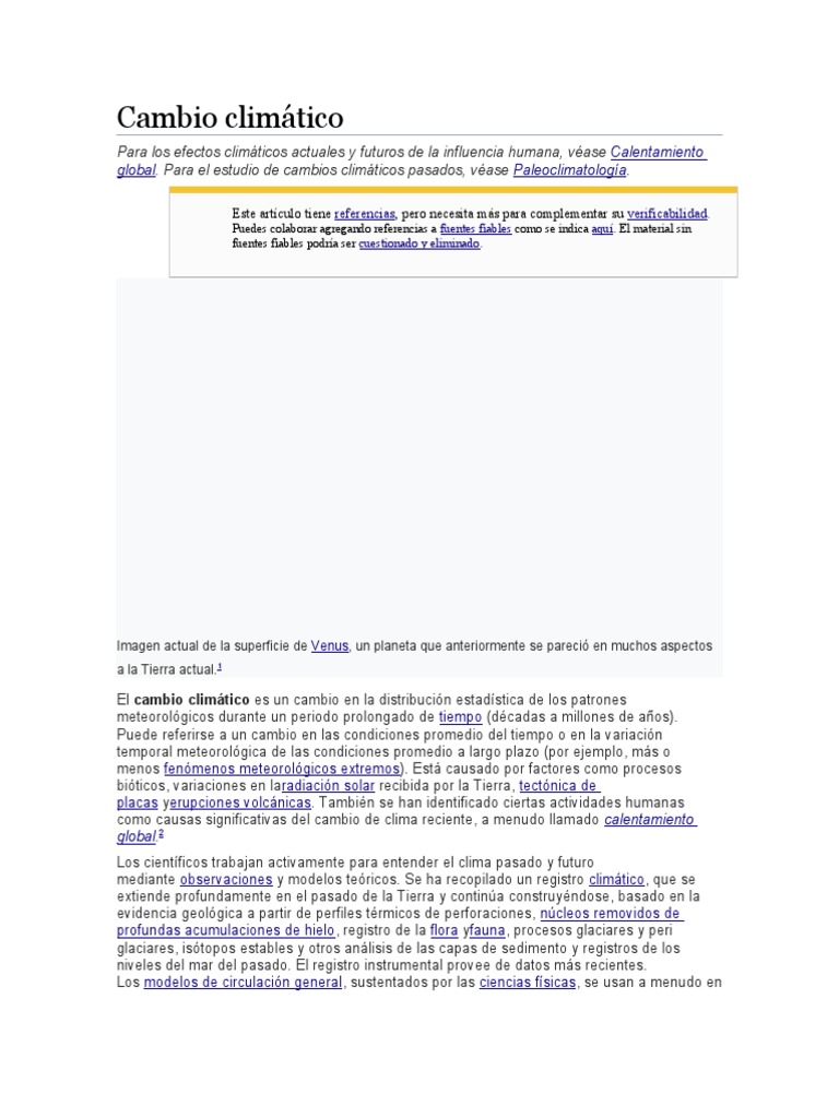 Efectos del Cambio Climático Actual | PDF | Clima | Gases de efecto ...