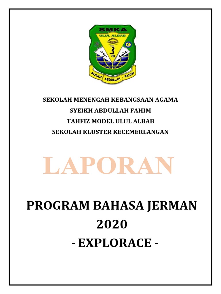 Cover Laporan Bahasa Explorace | PDF