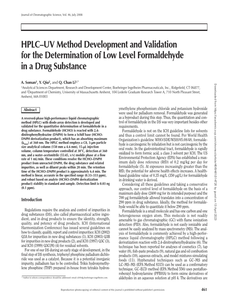 HPLC-UV Method Development and Validation For The Determination of Low ...