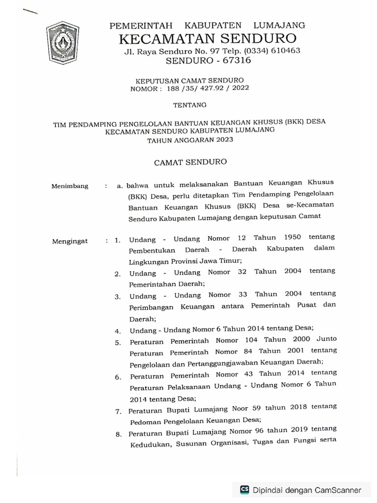 SK Tim BKK Kec | PDF