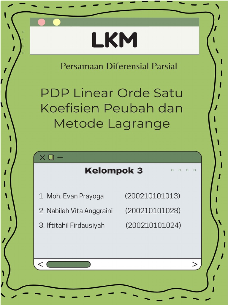 LKM 3 Peubah Koefisien Dan Lagrange | PDF