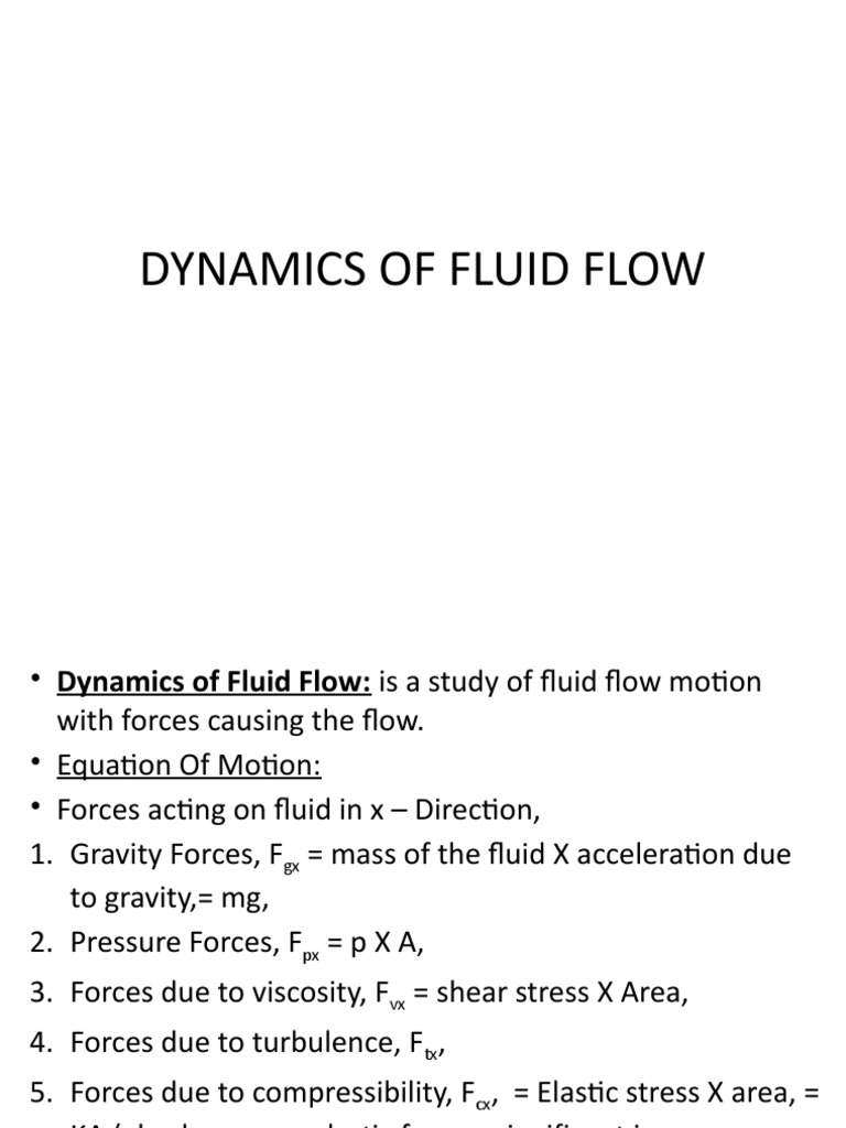 Dynamics of Fluid Flow and Forces | PDF | Fluid Dynamics | Force