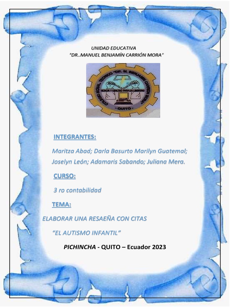 El Autismo Infantil | PDF | Espectro autista | Esquizofrenia