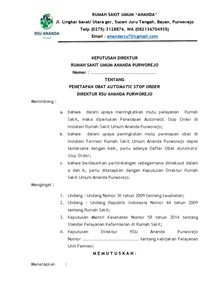 Penetapan Automatic Stop Order | PDF