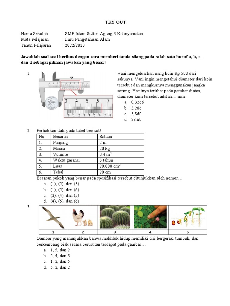Soal Tryout Ipa | PDF
