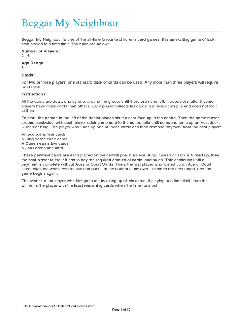 Card Games | PDF | Playing Cards | Entertainment