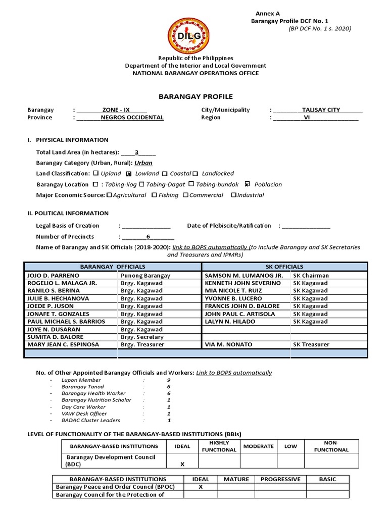 Brgy. Profile | PDF