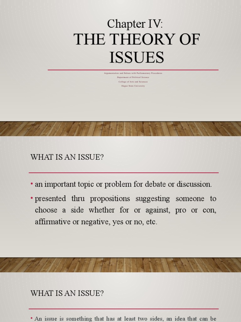The Theory of Issues | PDF | Argument | Evidence