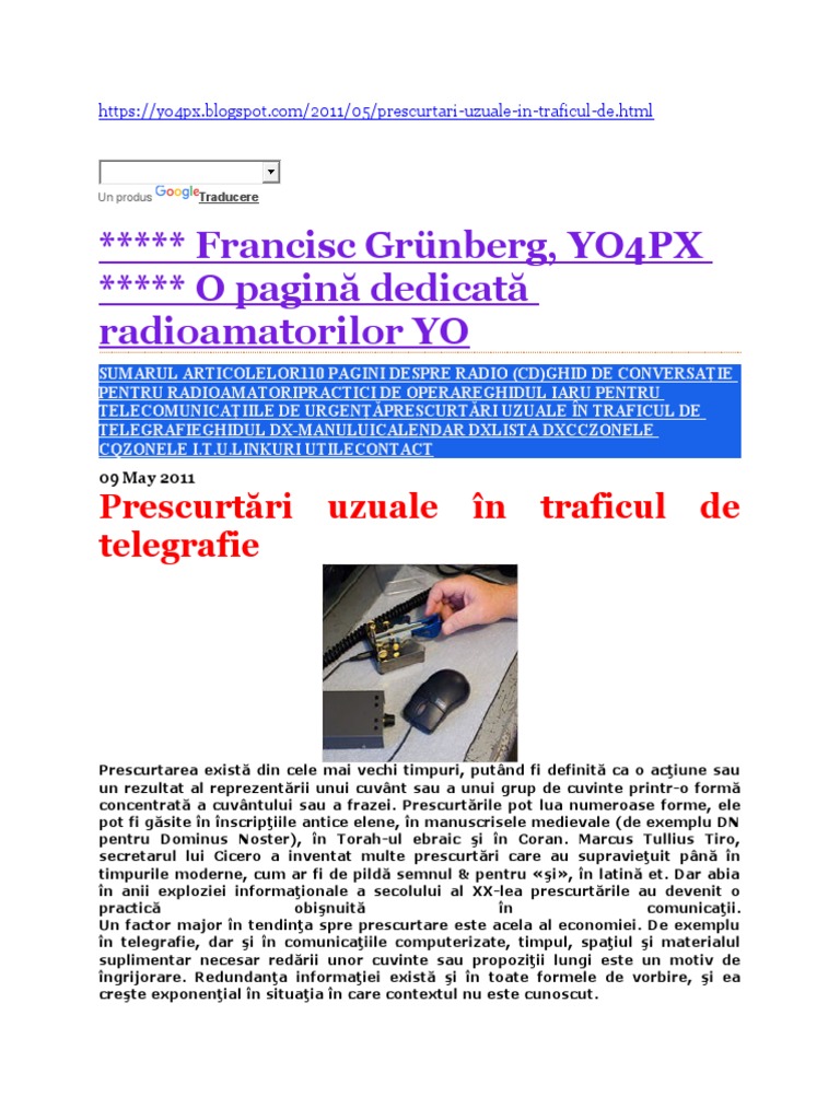 Prescurtari CW Telegrafie | PDF
