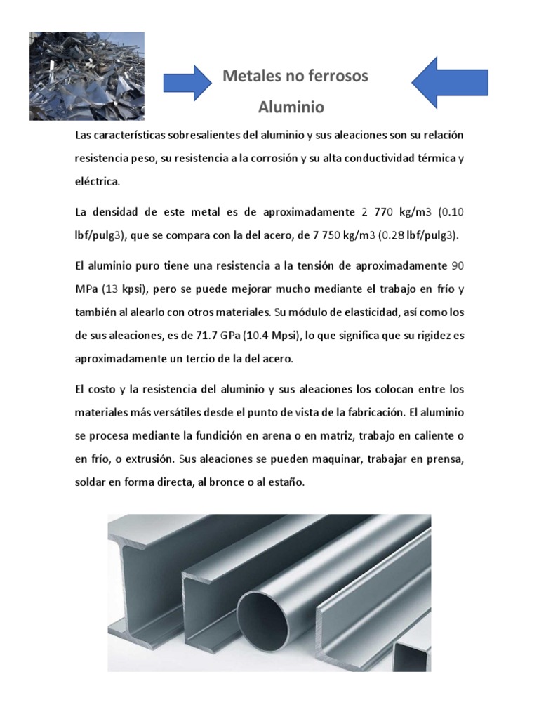 Propiedades y aleaciones del aluminio | PDF | Aluminio | Aleación