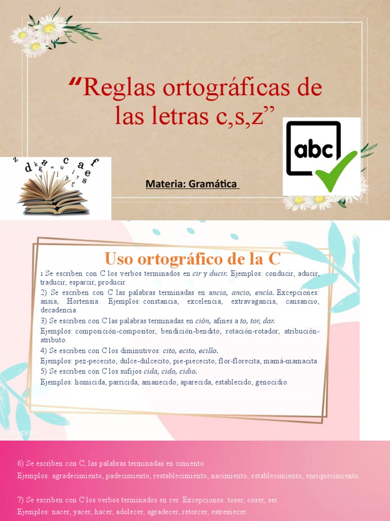 Reglas Ortograficas C, S, Z | PDF | Relaciones sintácticas | Tipología ...