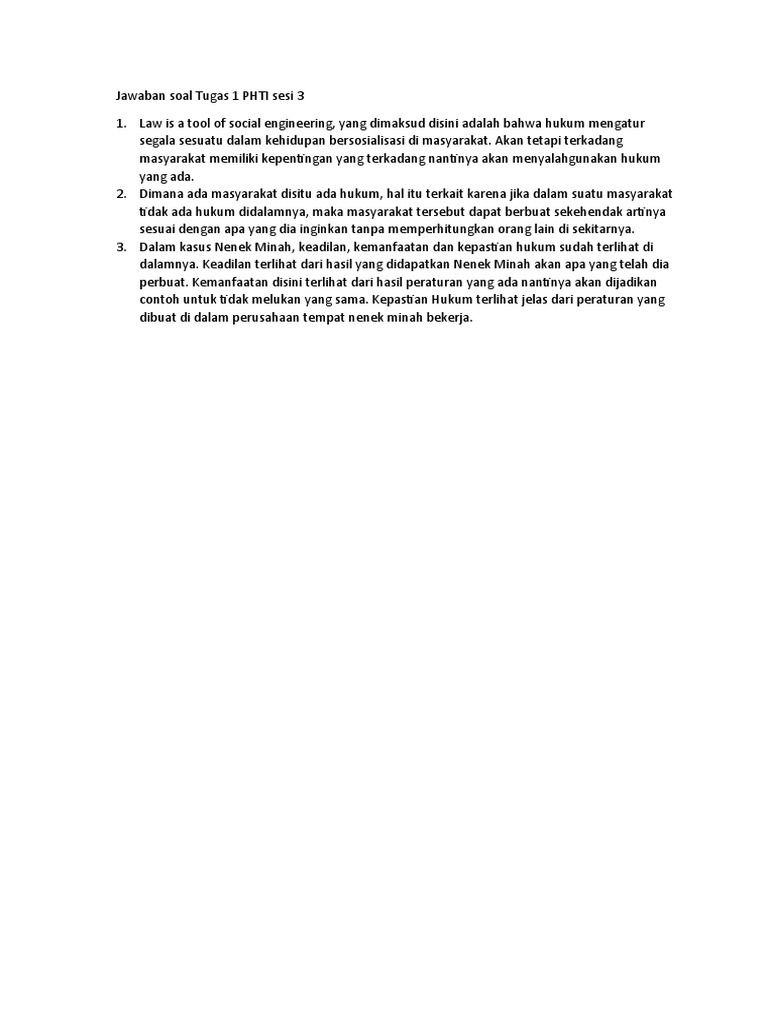 Jawaban Soal Tugas 1 PHTI Sesi 3 | PDF