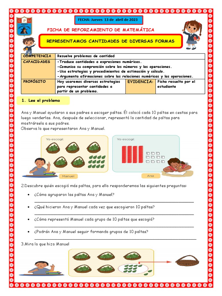 Representamos Cantidades de Diversas Formas: Ficha de Reforzamiento de ...