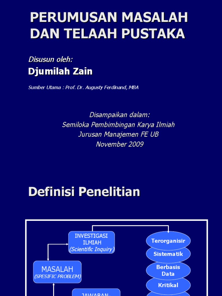 Perumusan Masalah Dan Telaah Pustaka Prof Djum Pdf