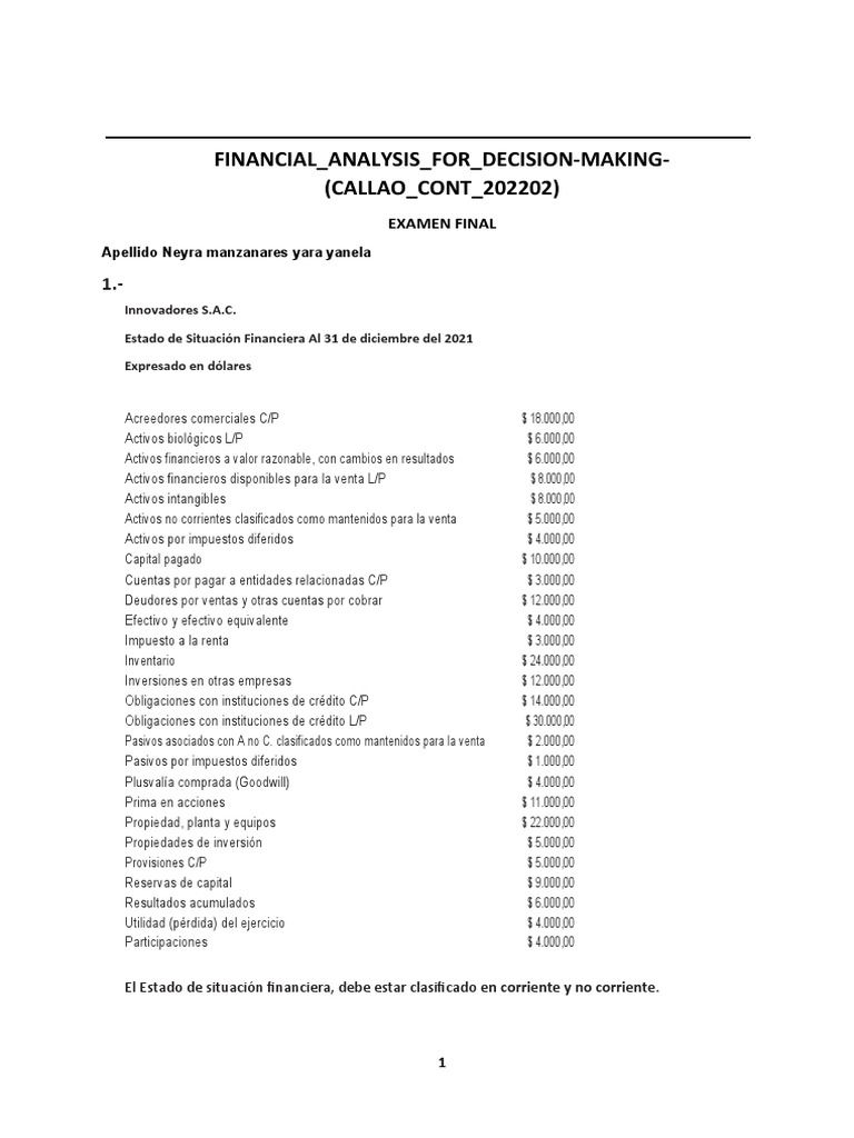 Examen Final A | Descargar gratis PDF | Impuestos | Inversiones