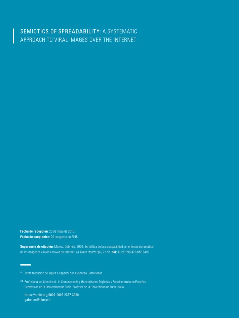 Semiotics of Spreadability: A Systematic Approach To Viral Images Over ...