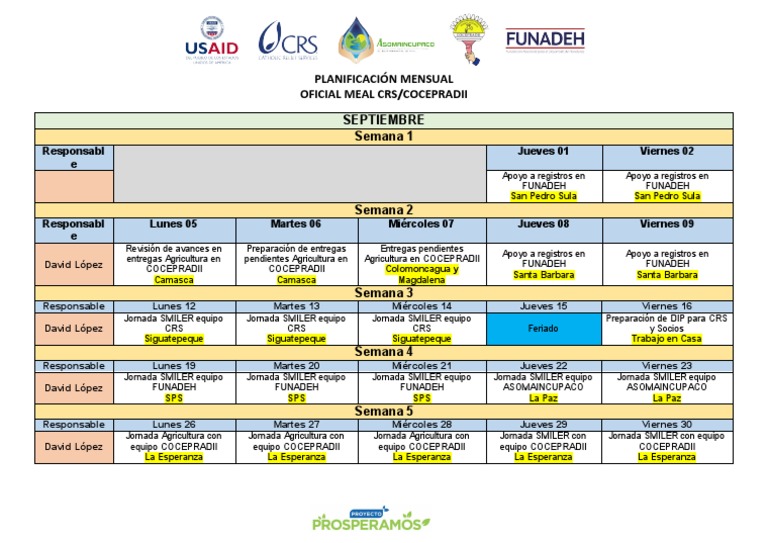 Planificacion Mensual Septiembre | PDF