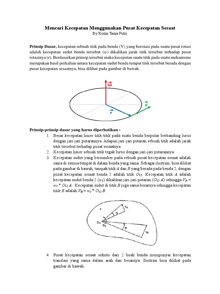 4 (Mencari Kecepatan Menggunakan Pusat Kecepatan Sesaat) | PDF 4 (Mencari Kecepatan Menggunakan Pusat Kecepatan Sesaat) | PDF