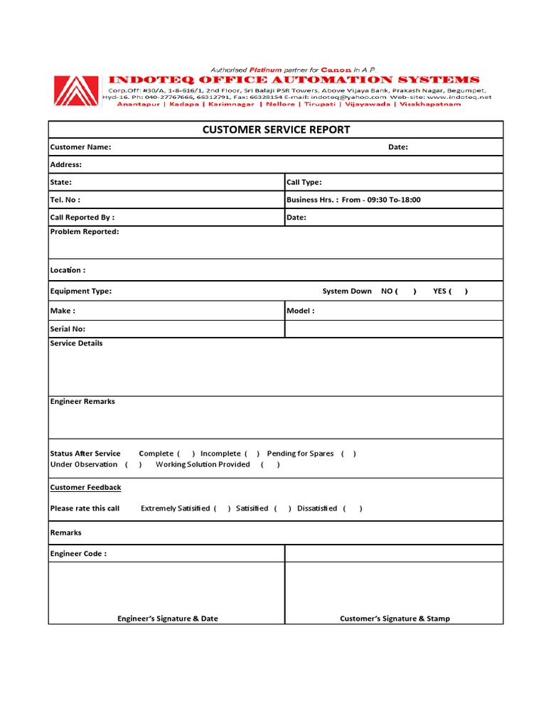 Service Report | PDF