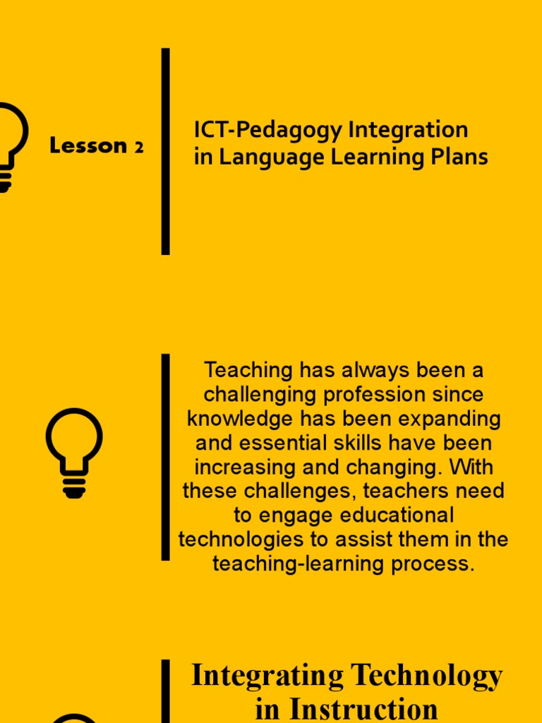 ICT-Pedagogy Integration in Language Learning Plans Lesson 2 | Download ...