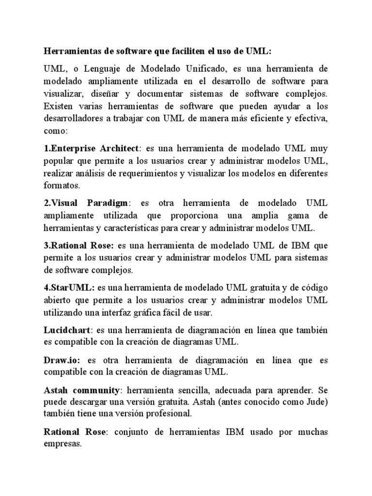 Herramientas de Software Uml | PDF