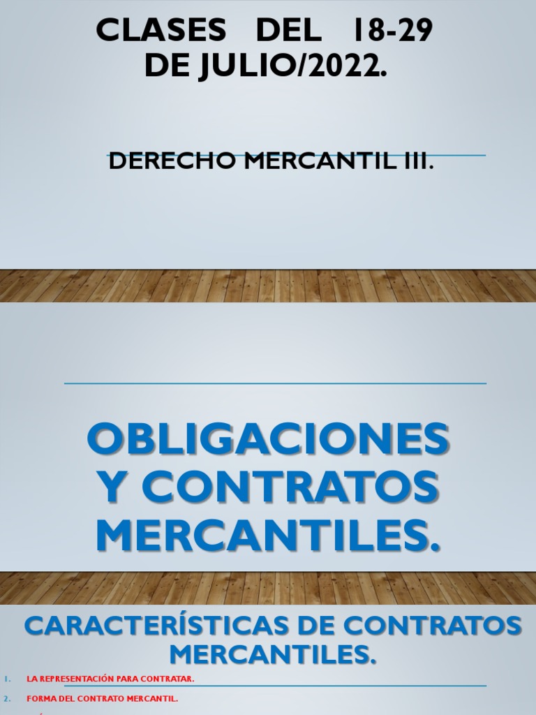 CLASE DE MERCANTIL III. SEMANA 2 y 3 (Del 18 Al 29 de Julio 2022 ...