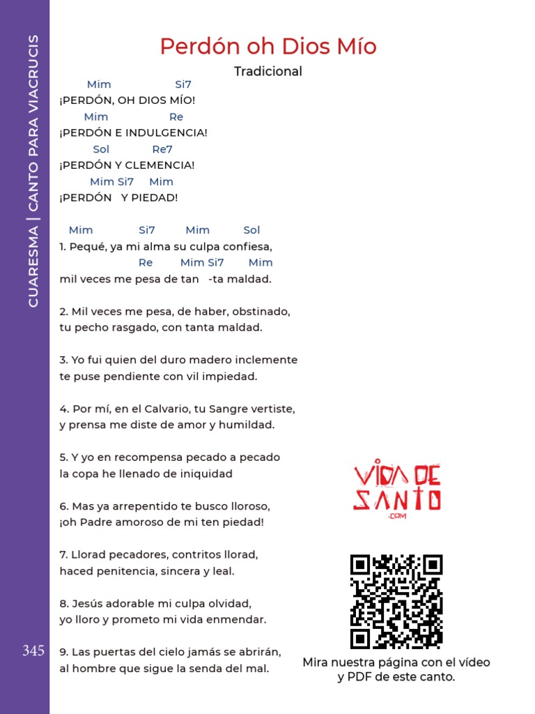 Perdon Oh Dio Mio Letra | PDF