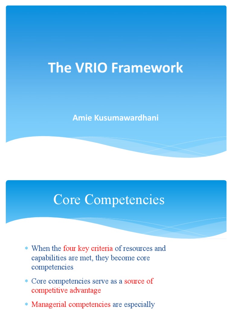 The VRIO Framework | PDF | Business | Business Economics