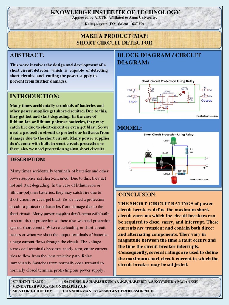 SHORT CIRCUIT DETECTOR- ABSTRACT-1 | PDF | Power Supply | Electrical ...
