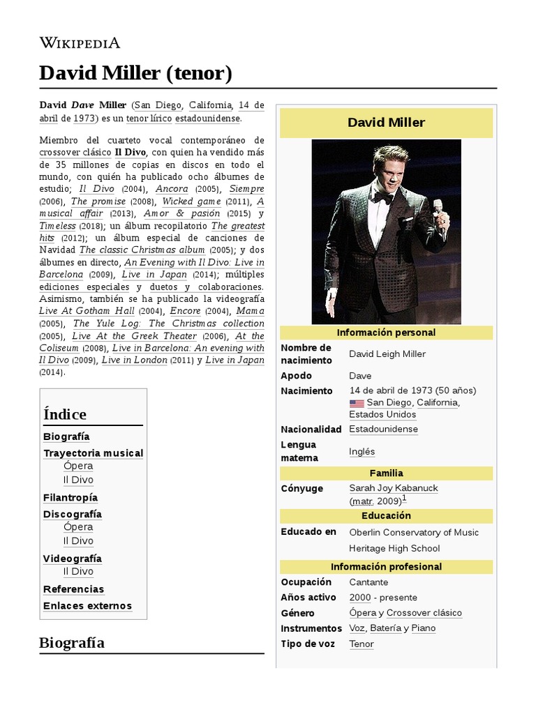 David Miller (Tenor) | PDF
