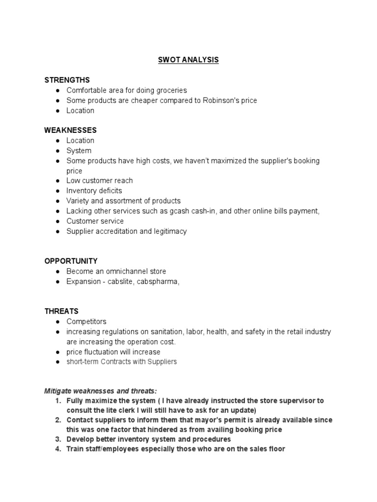 Swot Analysis | PDF