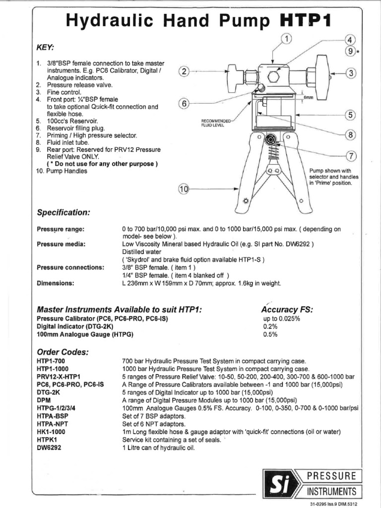 Si Pressure htp1 Manual | PDF