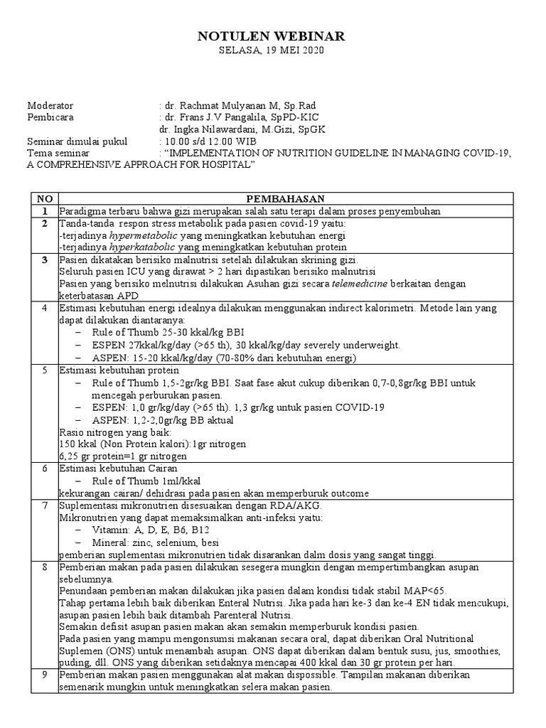 Notulen Webinar | PDF