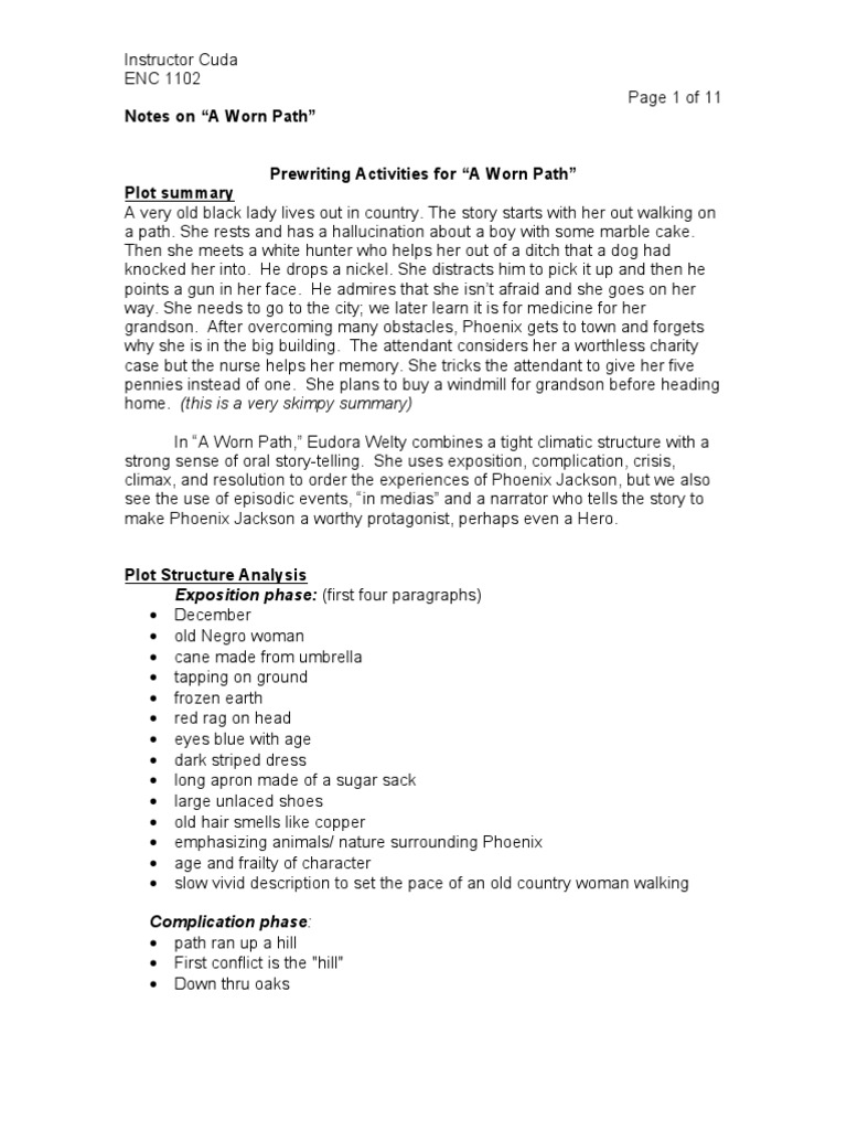 Analysis of "A Worn Path" by Welty | PDF | Quest | Plot (Narrative)