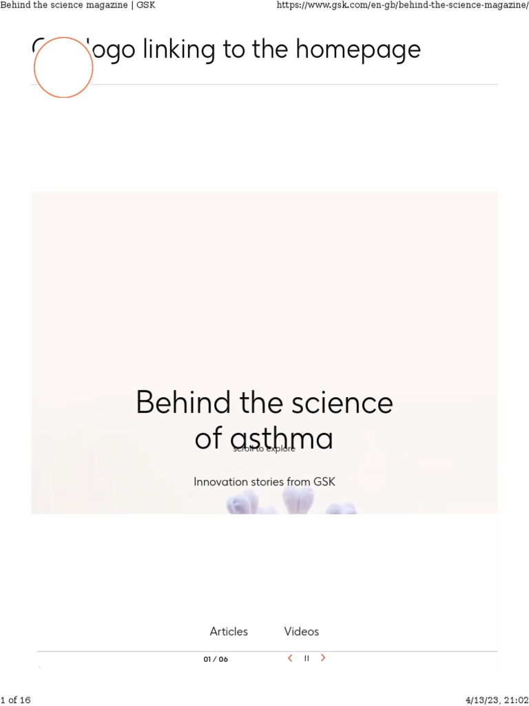 Behind The Science Magazine - GSK | PDF | Asthma | Public Health