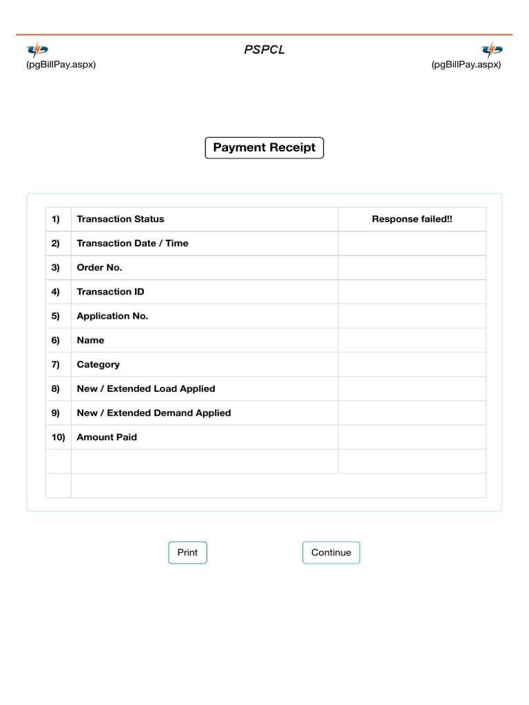 Payment Receipt: PSPCL | PDF