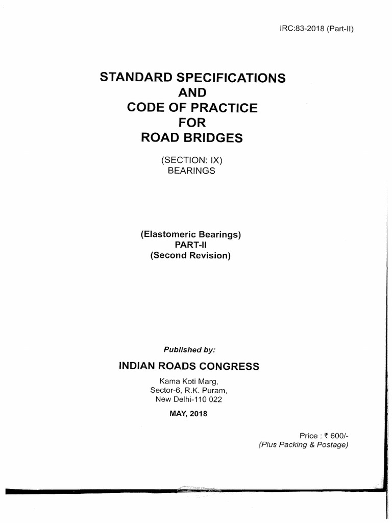 Standard Specifications AND Code of Practice FOR Road Bridges | PDF ...