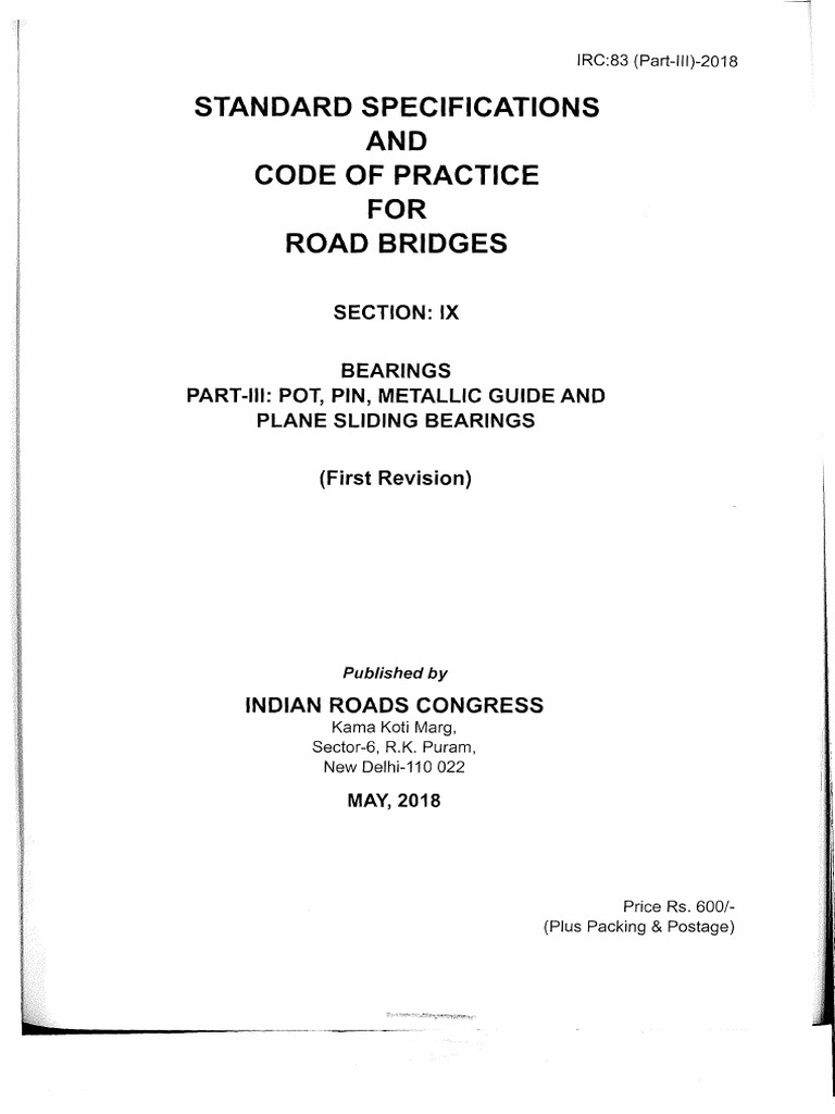 Standard Specifications AND Code of Practice FOR Road Bridges ...