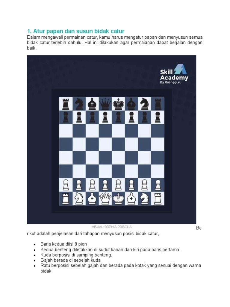 Cara Atur Papan dan Susun Bidak Catur | PDF