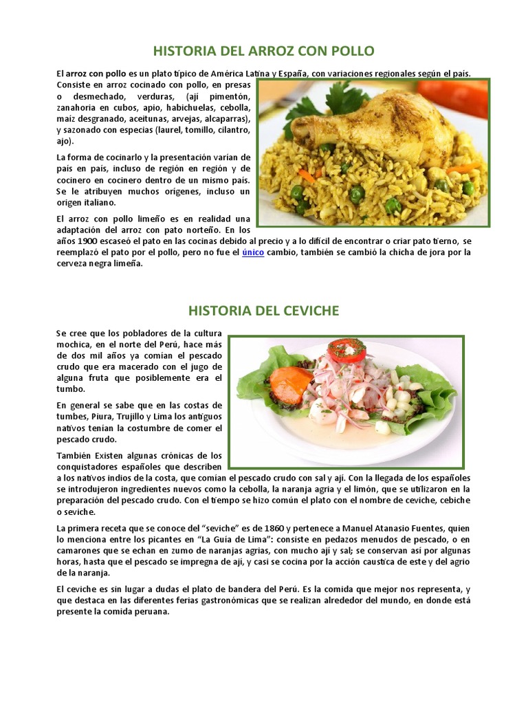 Origen e historia del arroz con pollo | PDF | Comida y bebida ...