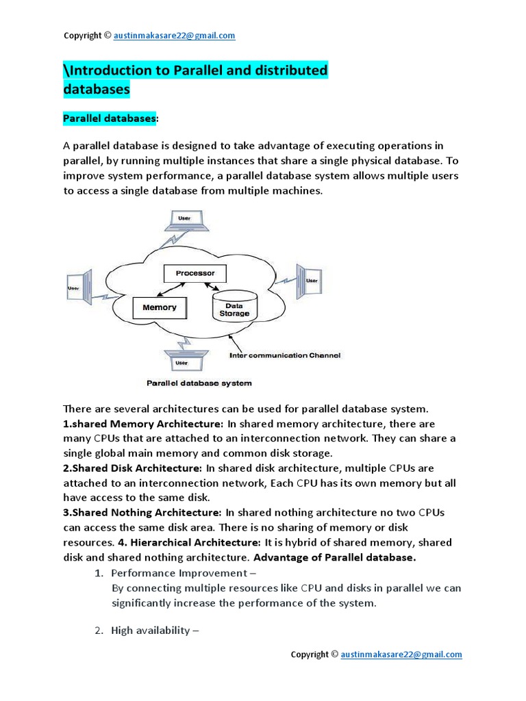 Introduction To Parallel and Distributed Databases | PDF | No Sql | Databases