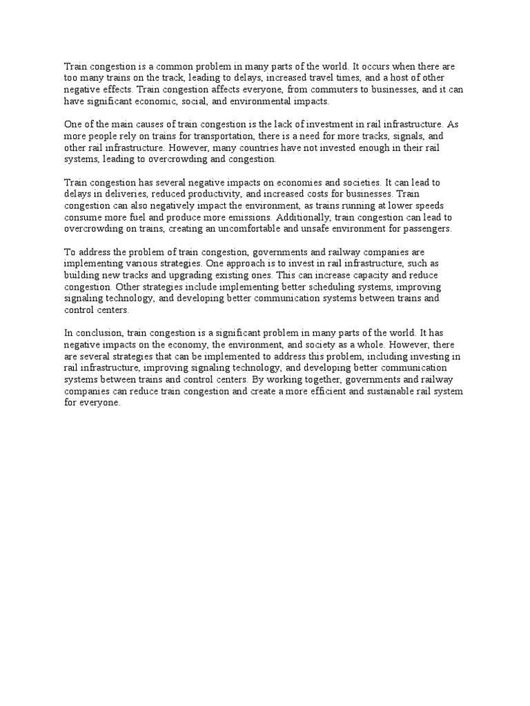 Addressing Train Congestion Issues | PDF