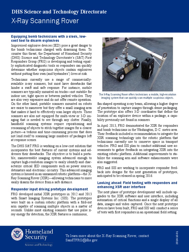 X-Ray Scanning Rover - 0 | PDF | Prototype | Image Scanner