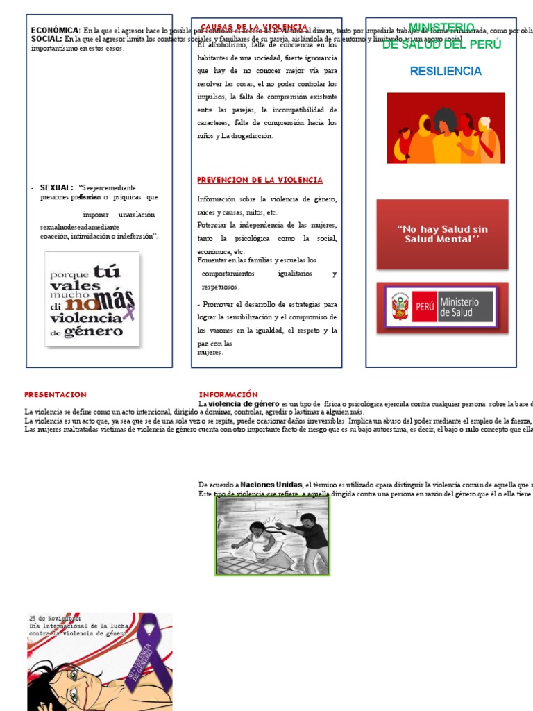 Triptico Tipos de Violencia Contra La Mujer | PDF | Violencia | Etica Aplicada