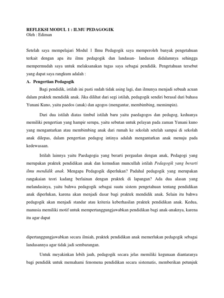 REFLEKSI MODUL 1 | PDF