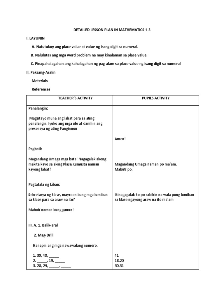 Detailed Lesson Plan in Mathematics 1 3 Group 2 | PDF